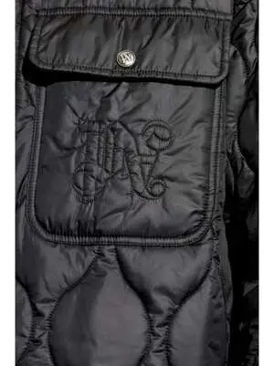 Palm Angels Embroidered-logo Quilted Jacket - Black