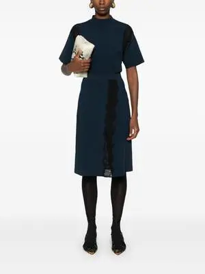 Stella McCartney Lace-insert Mid-rise Midi Skirt