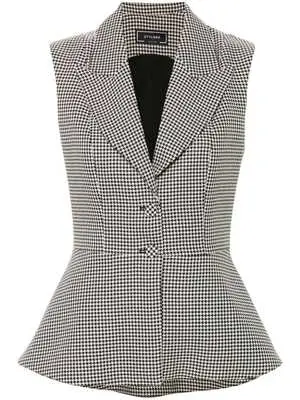 STYLAND Houndstooth Waistcoat - Black