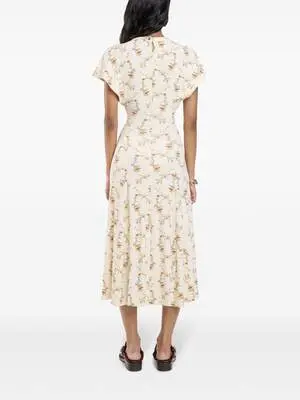 Rabanne Floral-print Ruched Midi Dress
