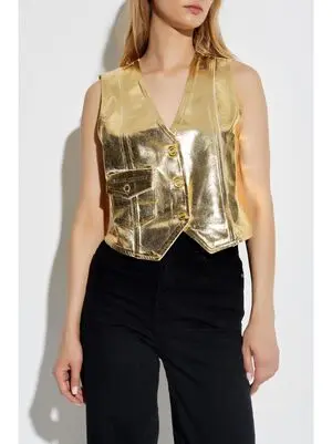GANNI Metallic Organic Cotton Vest