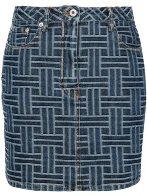 Kenzo Weave Mini Skirt - Blue