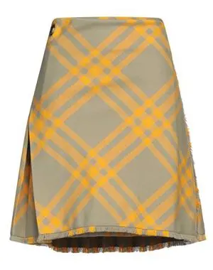 Burberry Mini Pleated Tartan Skirt - Yellow