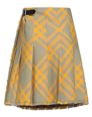 Burberry Mini Pleated Tartan Skirt - Yellow