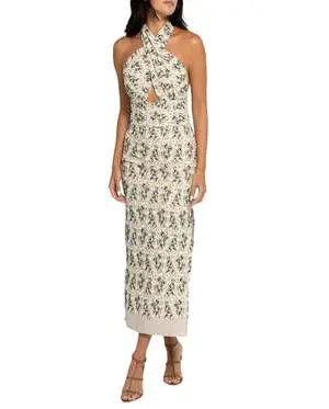 Just Bee Queen JUST BEE QUEEN Rita Embroidered Daisy Dress - Beige