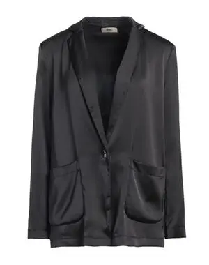 Herno Single-breasted Satin Blazer - Black