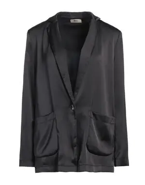 Herno Single-breasted Satin Blazer - Black