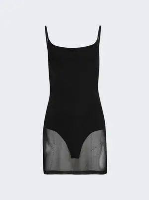 Jacquemus La Robe Maille Roupao Sheer Mini Dress - Black