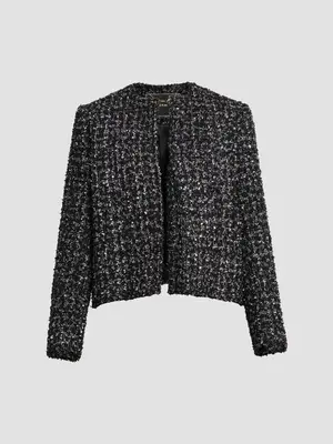 Kiton Metallic Tweed Jacket - Black
