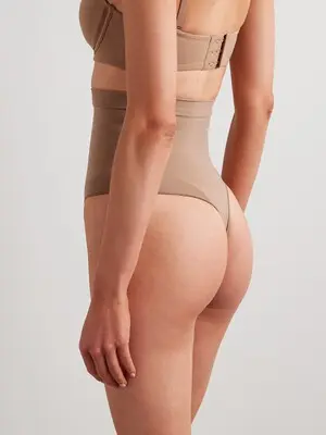 SKIMS Seamless Sculpt High-waisted Thong - Brown