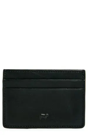 Will Leather Goods Front Pocket Leather Card Case - Black