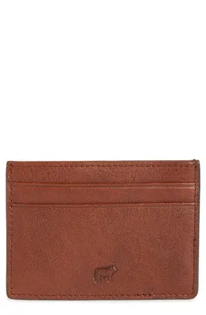 Will Leather Goods Front Pocket Leather Card Case - Cognac
