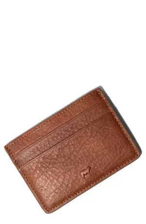 Will Leather Goods Front Pocket Leather Card Case Tan