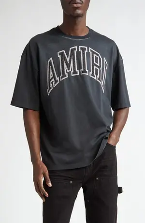 Amiri Arched Core Logo Oversize Graphic T-shirt - Black