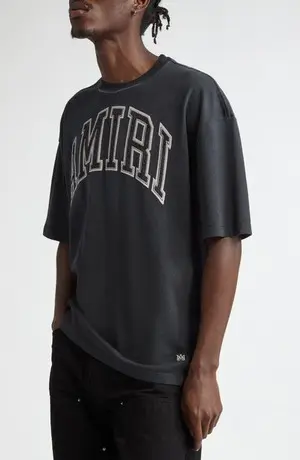 Amiri Arched Core Logo Oversize Graphic T-shirt - Black
