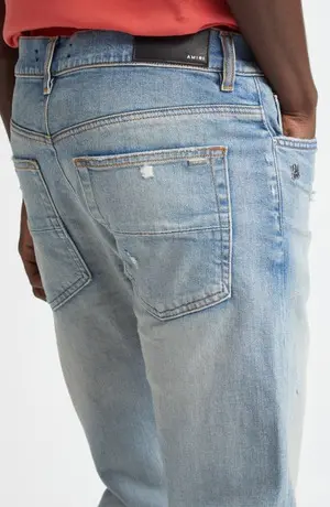 Amiri Slash Ripped Slim Fit Jeans