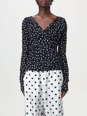 Dolce & Gabbana Polka Dot Mesh Top - White