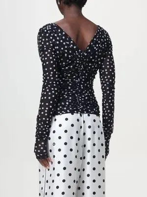Dolce & Gabbana Polka Dot Mesh Top - White