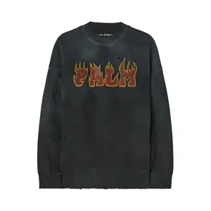 Palm Angels Logo Flames Vintage Crew