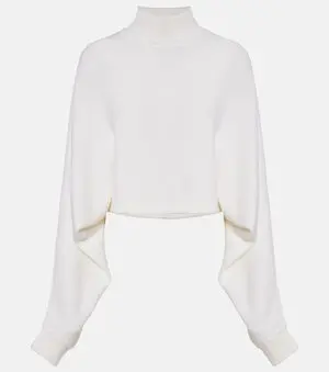 Alaïa Wool Turtleneck Sweater - White