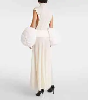 Alaïa Low-rise Virgin Wool Maxi Skirt - White