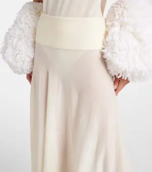 Alaïa Low-rise Virgin Wool Maxi Skirt - White