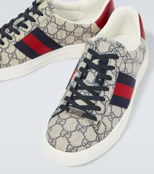 Gucci Ace Canvas Sneakers - Beige