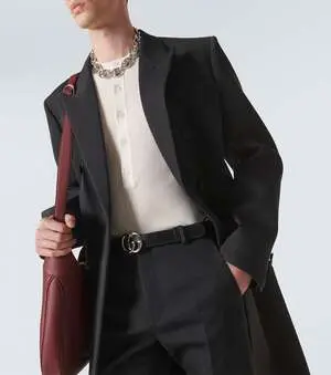 Gucci Web Stripe Wool Overcoat