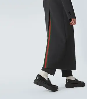 Gucci Web Stripe Wool Overcoat