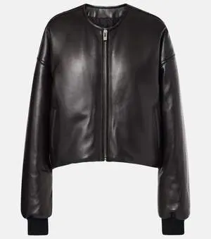 Alaïa Leather Bomber Jacket