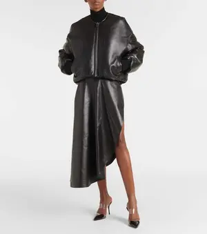 Alaïa Leather Bomber Jacket