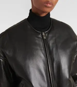 Alaïa Leather Bomber Jacket