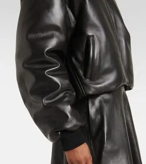 Alaïa Leather Bomber Jacket