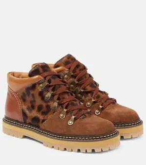 See By Chloé Eileen Leopard-print Lace-up Boots - Brown