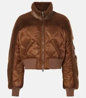 BLANCHA Quilted Shearling Bomber Jacket - Brown