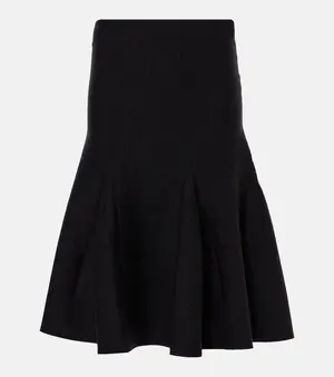 Alaïa Wool-blend Midi Skirt - Black