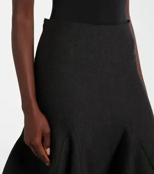 Alaïa Wool-blend Midi Skirt