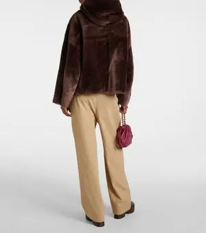 BLANCHA Cropped Shearling Jacket