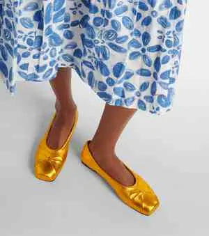 Marni Leather Ballet Flats - Yellow