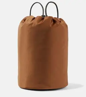 THE ROW Leather-trimmed Backpack - Brown