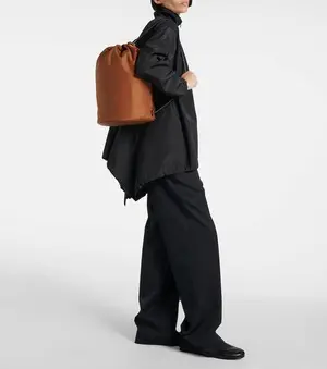 THE ROW Leather-trimmed Backpack