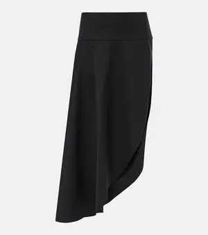 Alaïa Asymmetric Wool Midi Skirt