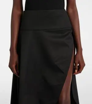 Alaïa Asymmetric Wool Midi Skirt