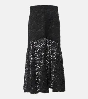 PATOU Cotton-blend Lace Maxi Skirt - Black