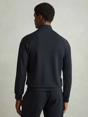 REISS Textured Half-zip Funnel-neck Sweatshirt