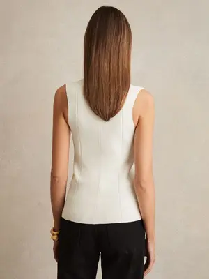 REISS Kimmy Knitted Vest - Ivory