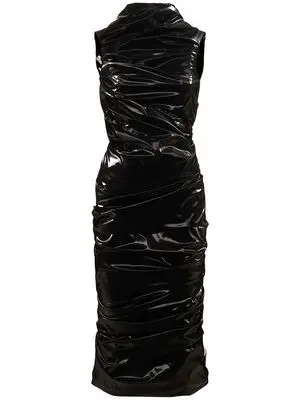 Alexander McQueen ALEXANDER MCQUEEN Laminated Stretch Jersey Dress - Black