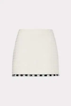 MILLY Jayla Beaded Fringe Mini Skirt