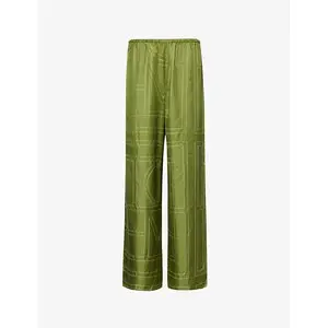 TOTEME Wide-leg High-rise Silk-twill Trousers