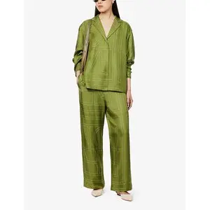 TOTEME Wide-leg High-rise Silk-twill Trousers